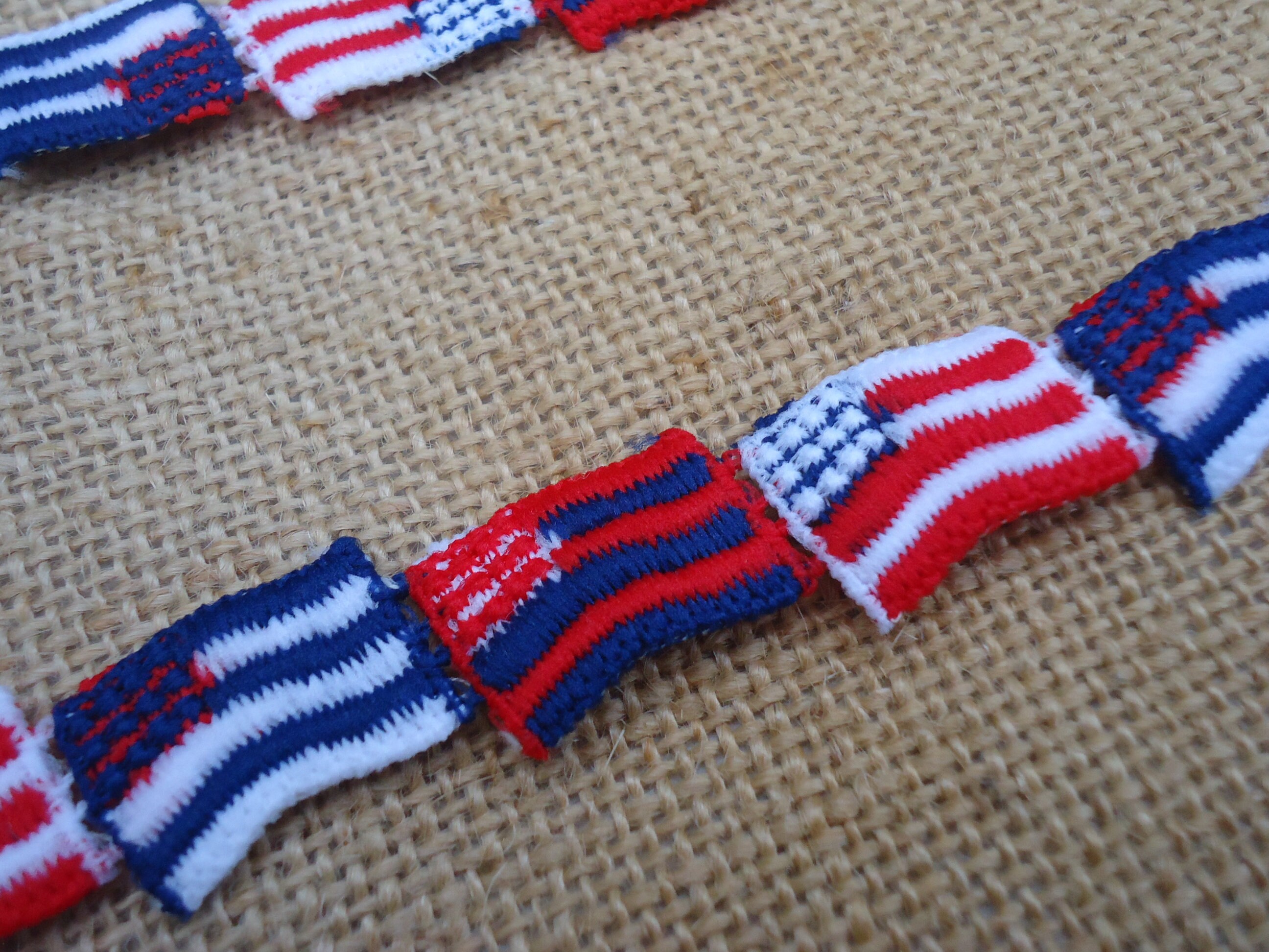 USA Flags Braid Very Unusual Vintage French Cotton Braid in - Etsy India