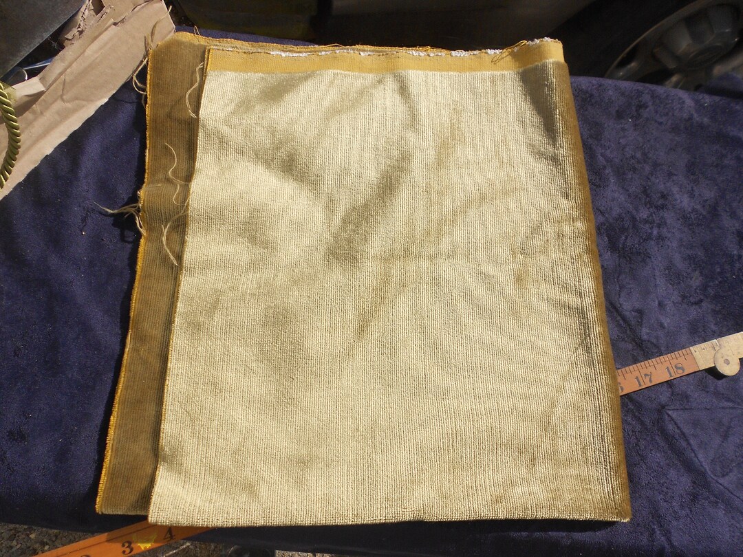 Green Velvet Cotton Velour off Cut Vintage French Draylon Upholstery ...
