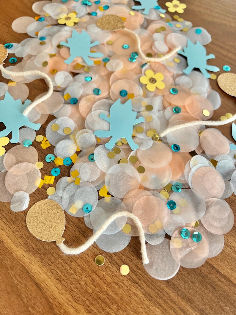 Bluey Birthday Confetti: Pastel Dog Party Decor - Etsy