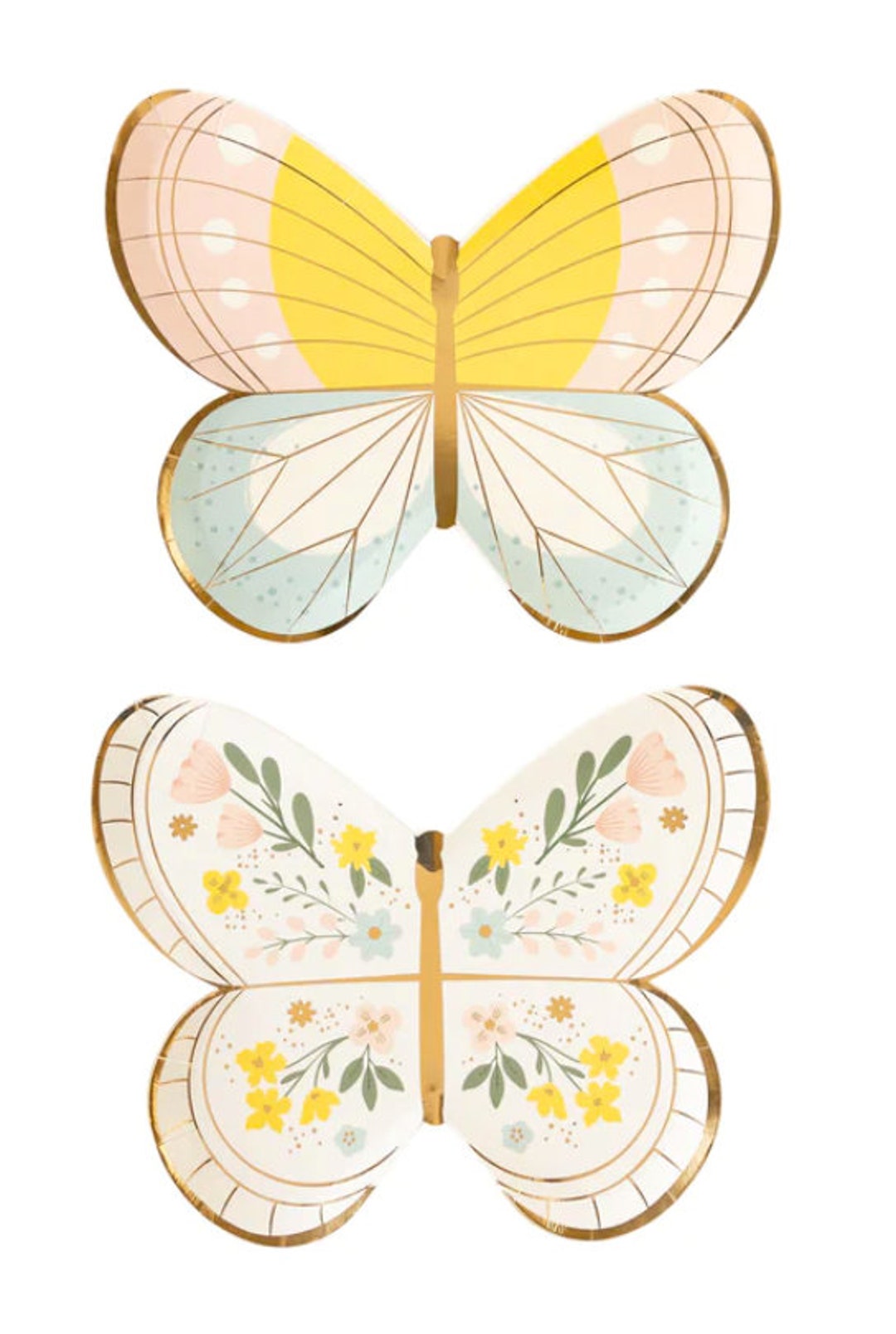 Butterfly Plates Floral Garden Party Pastel Spring Party Butterfly ...
