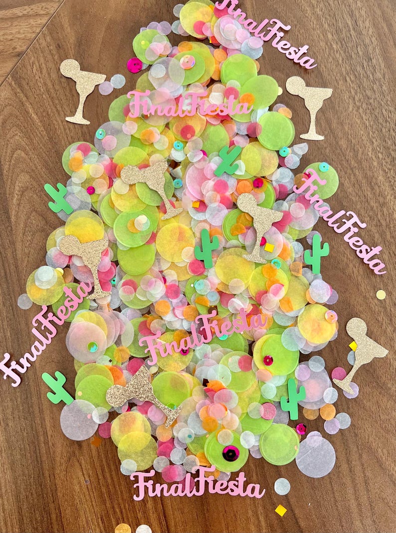 Final Fiesta Confetti Bachelorette Confetti Margarita Cactus Table ...