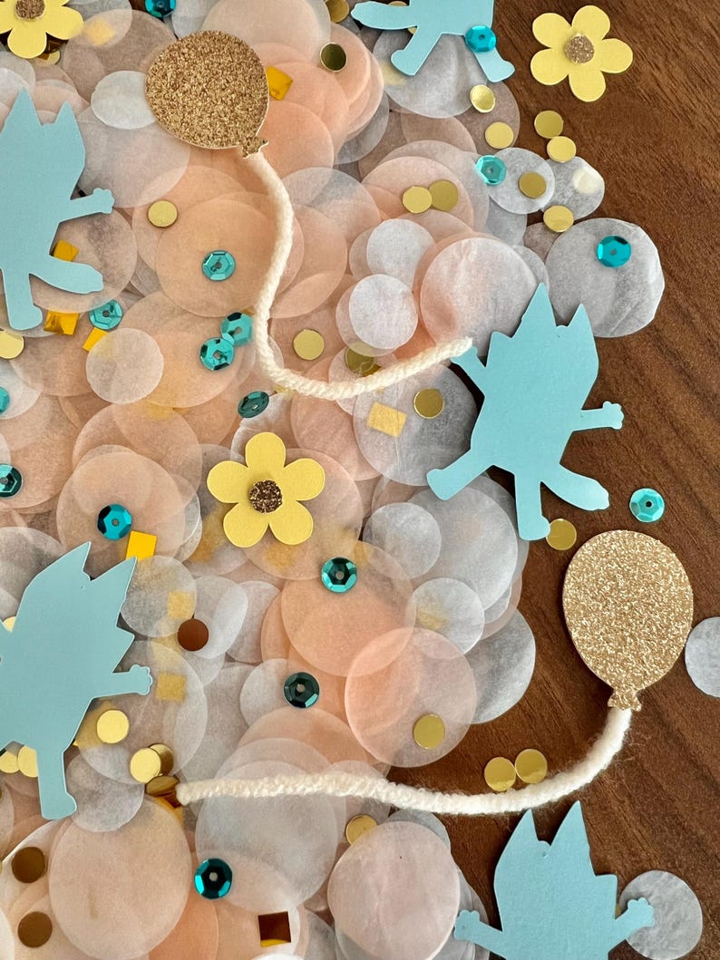 Bluey Birthday Confetti: Pastel Dog Party Decor - Etsy