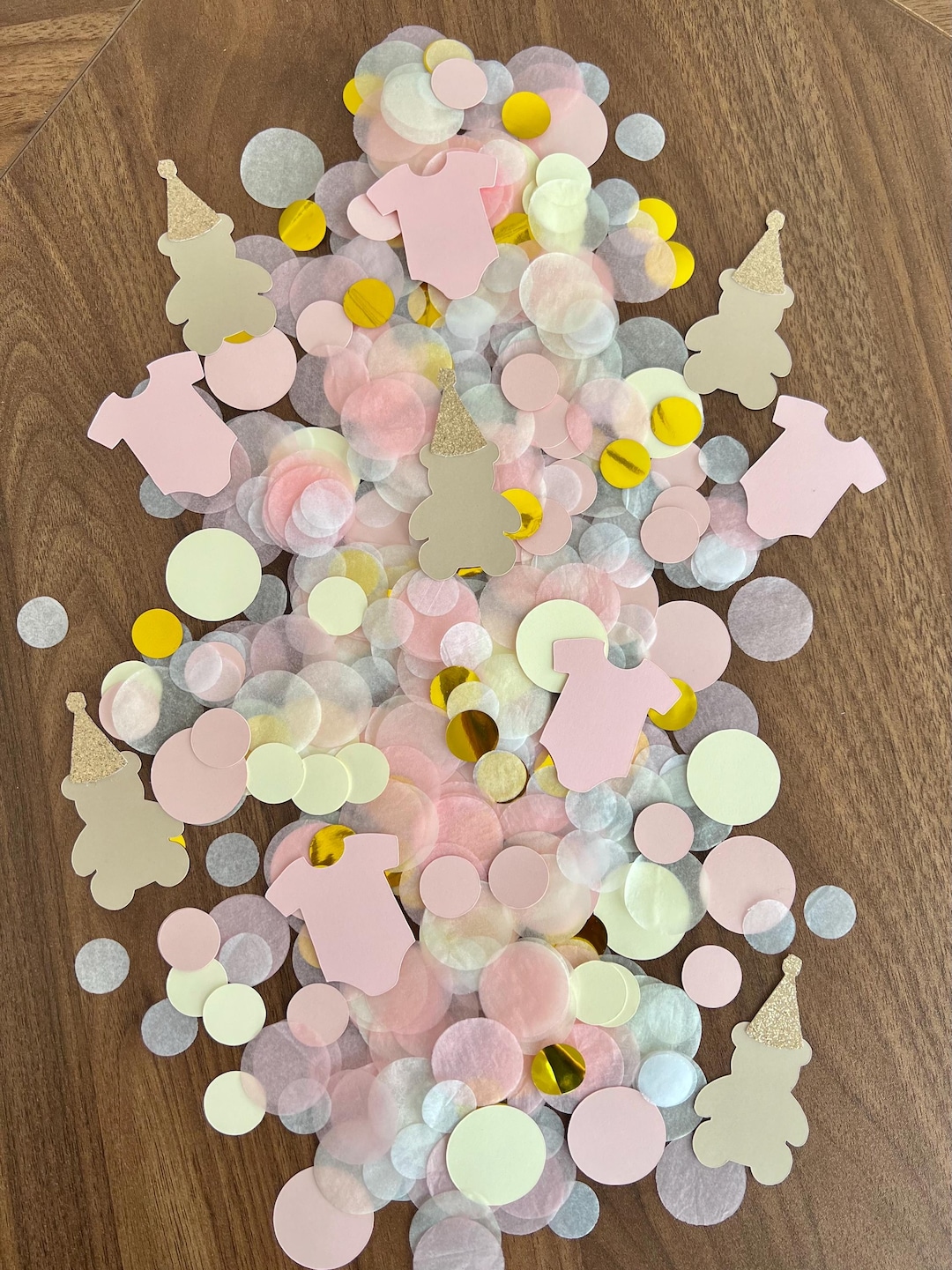 Teddy Bear Confetti Vintage Baby Shower We Can Bearly Wait Pink and ...