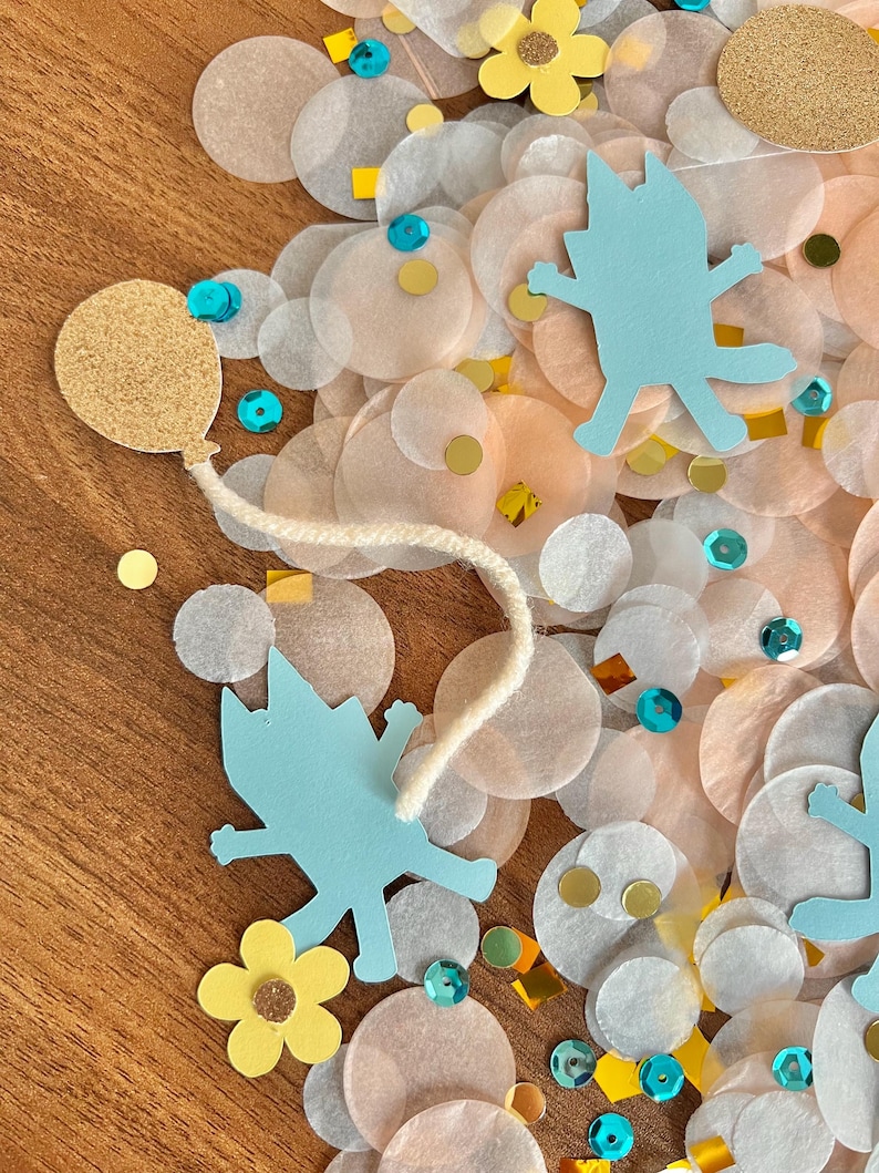 Bluey Birthday Confetti: Pastel Dog Party Decor - Etsy