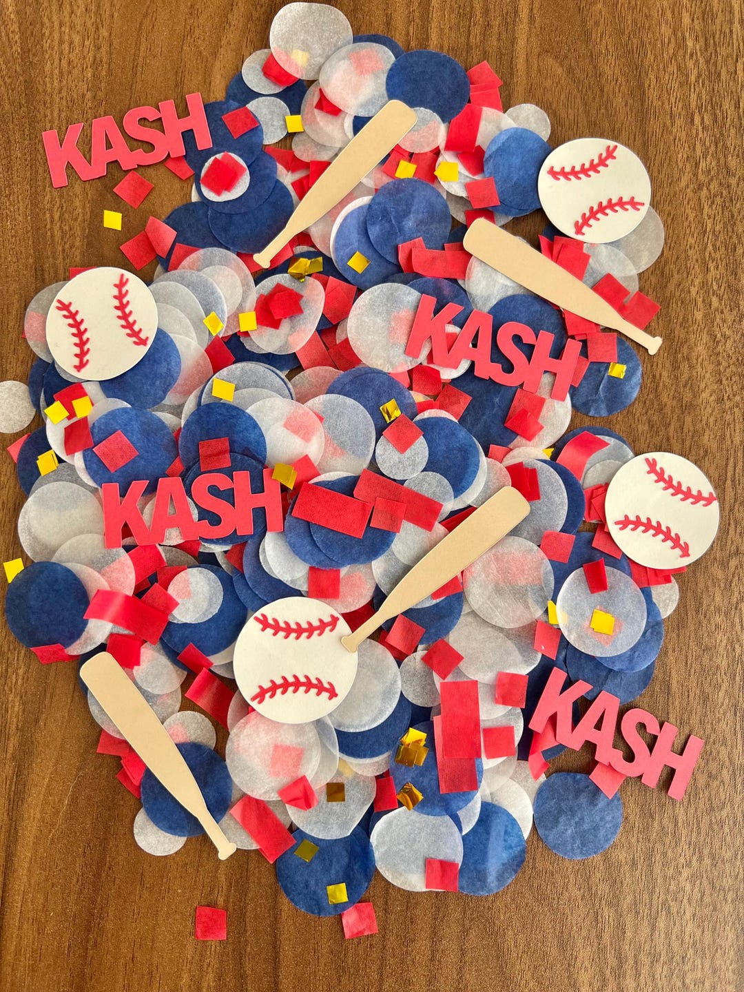Baseball Confetti: Rookie Year, Red, White and Blue Boy Birthday Party ...