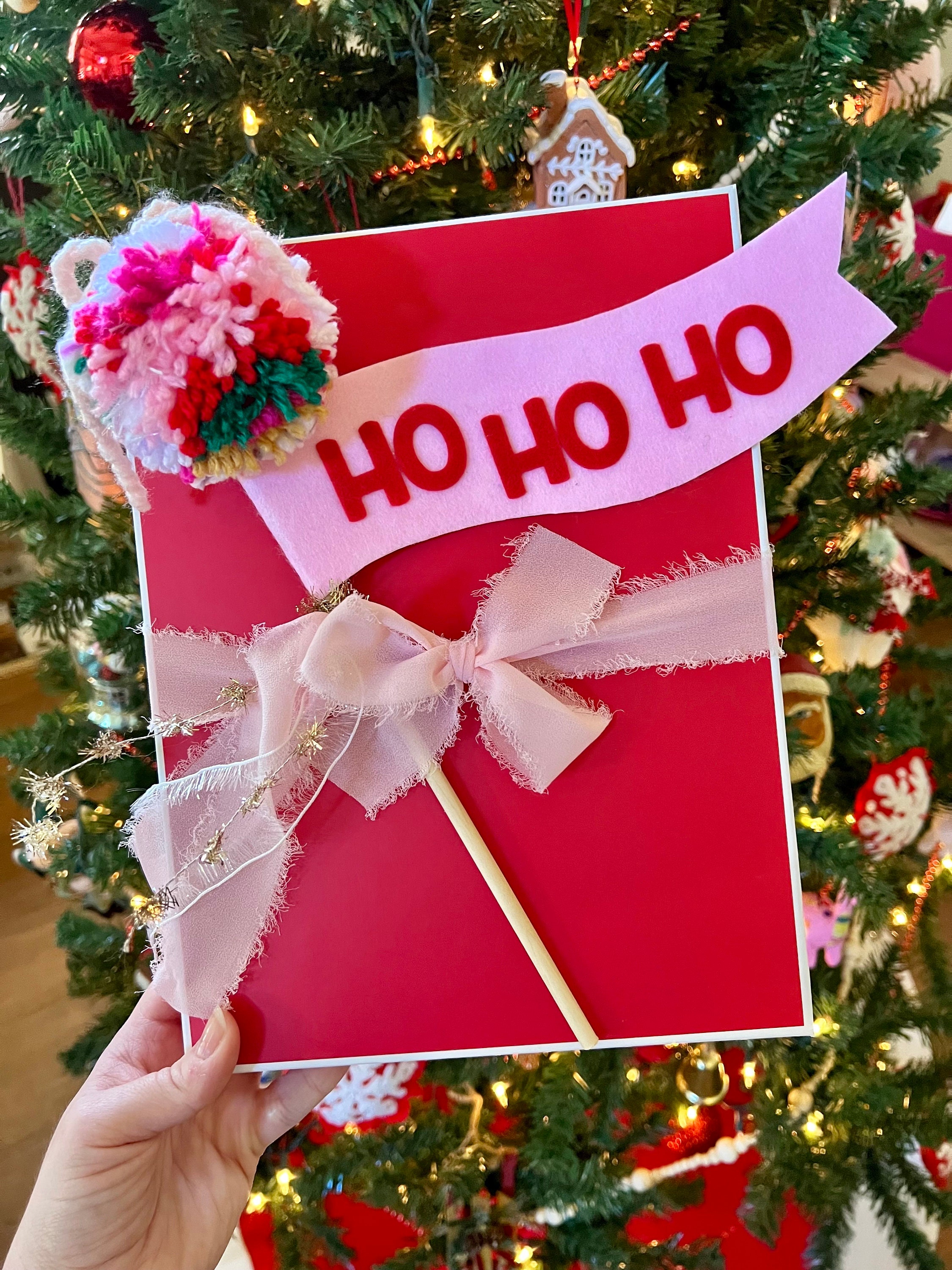 Christmas Felt Pennant Wand: Pink Holiday Party Decor - Etsy