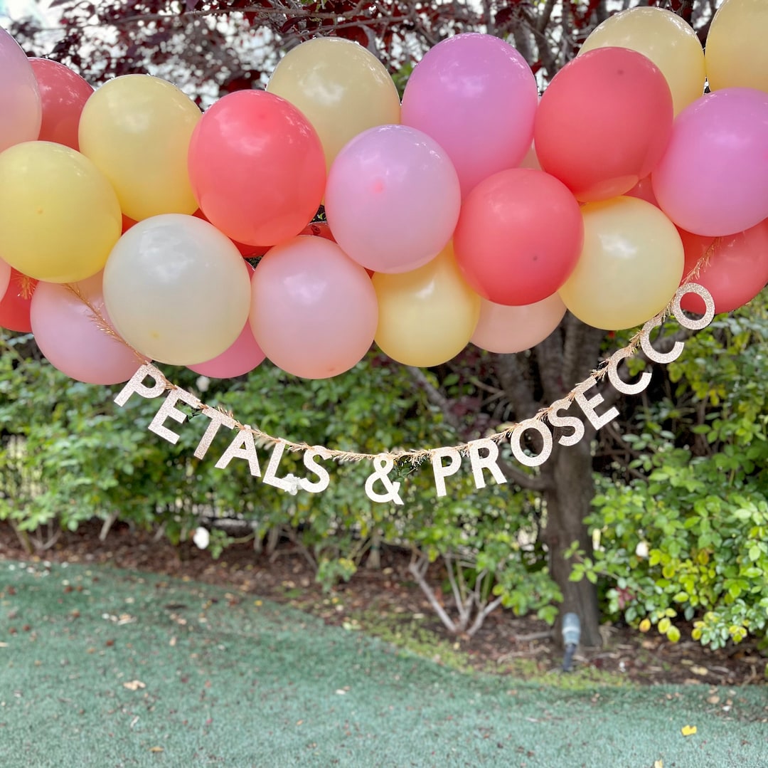 Petals and Prosecco Banner: Glitter Party Garland - Etsy