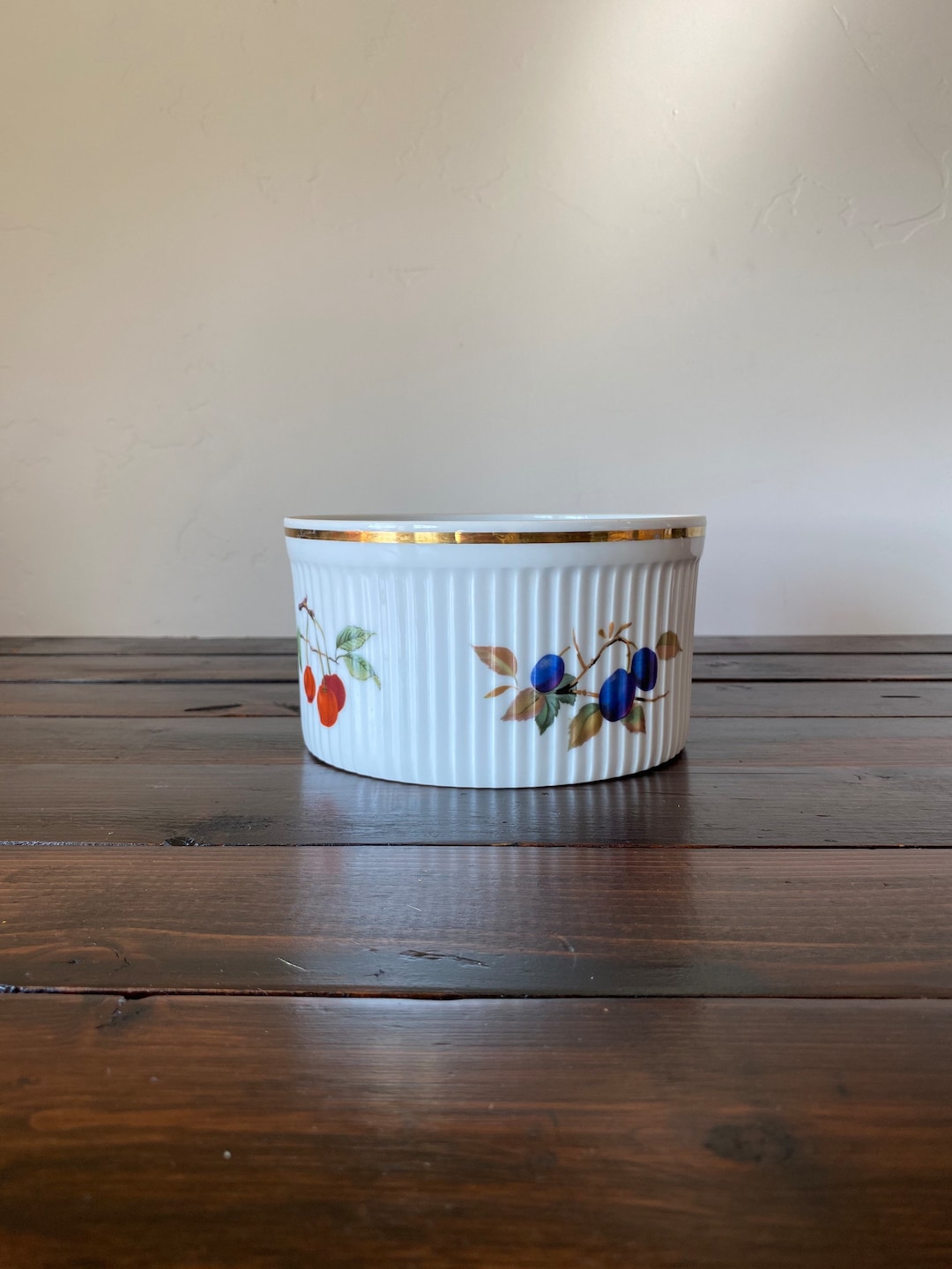 Vintage Royal Worcester Evesham Souffle Dish: England Porcelain - Etsy