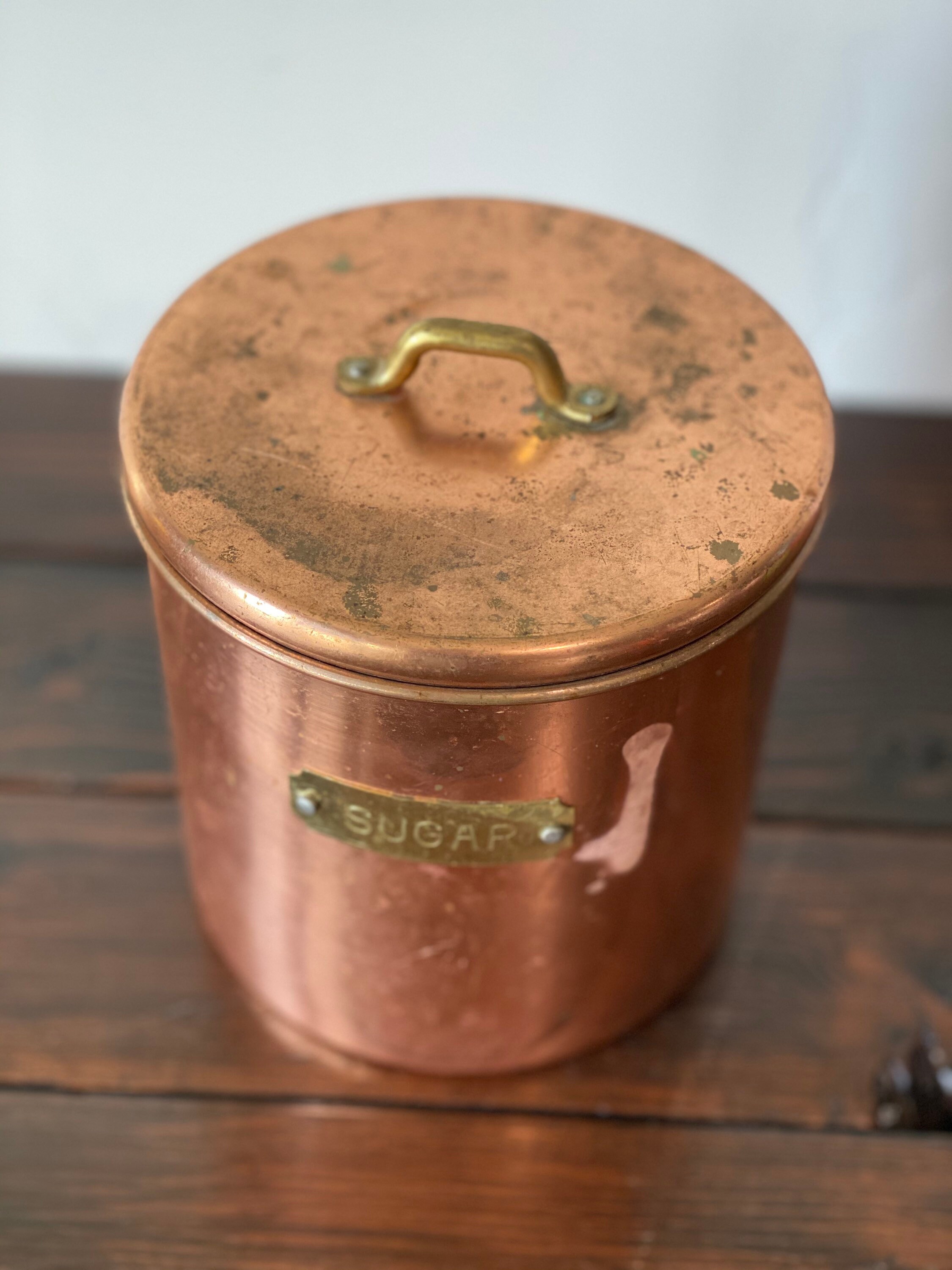 Vintage Copper Sugar Canister Rustic Copper Kitchen Canister | Etsy
