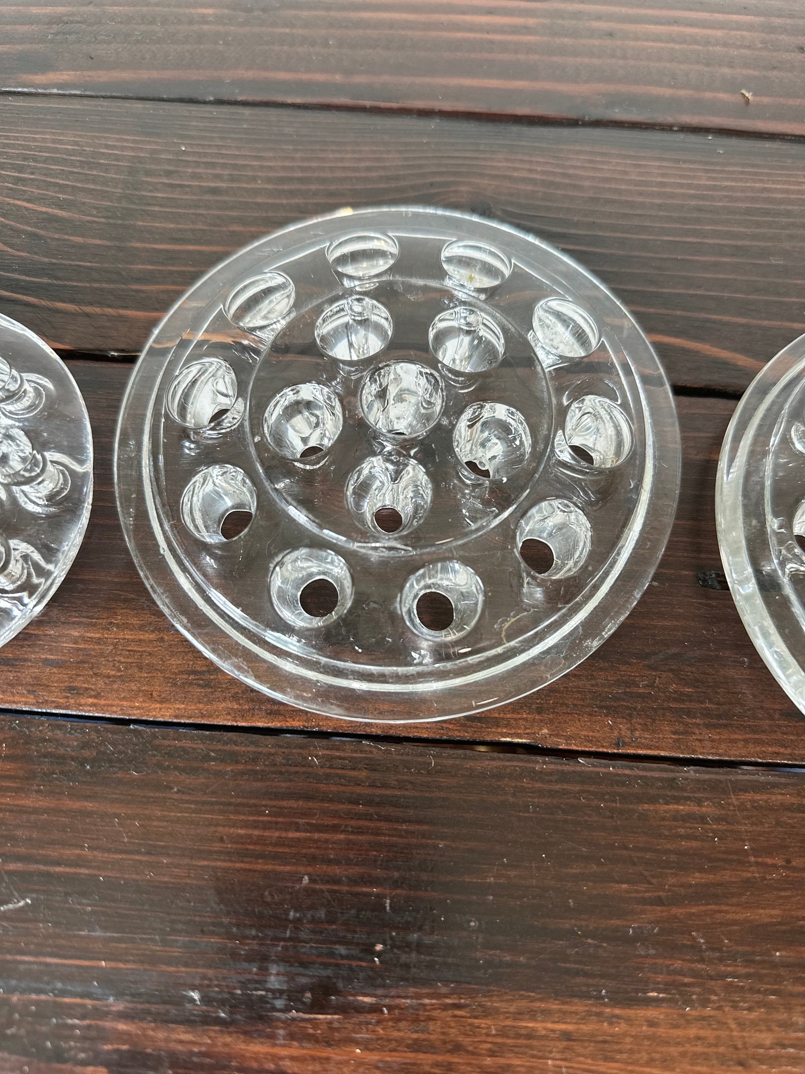 Vintage Glass Flower Frogs: Trio of Floral Arrangers - Etsy