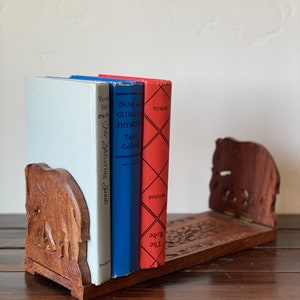Vintage Carved Wooden Book Holder Expandable Wooden Book - Etsy