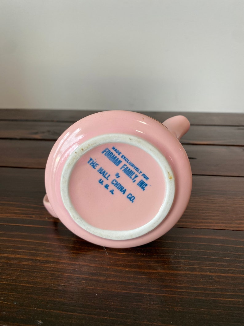 Vintage Hall China Pink Mini Teapot / Creamer With Copper - Etsy