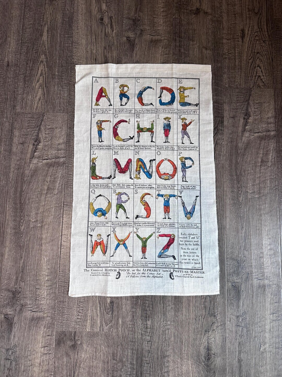 Vintage Linen Tea Towel, Vintage the Comical Hotch Potch or Alphabet ...