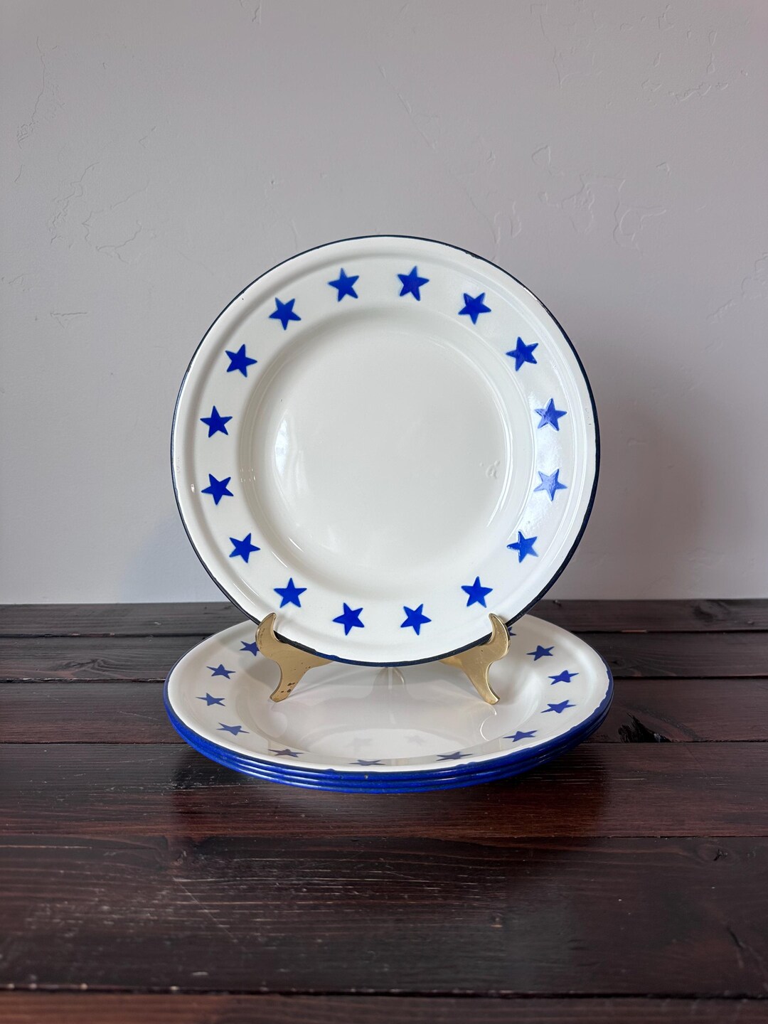 Vintage Old Navy Enamel Star Plates, Set of 4 - Etsy