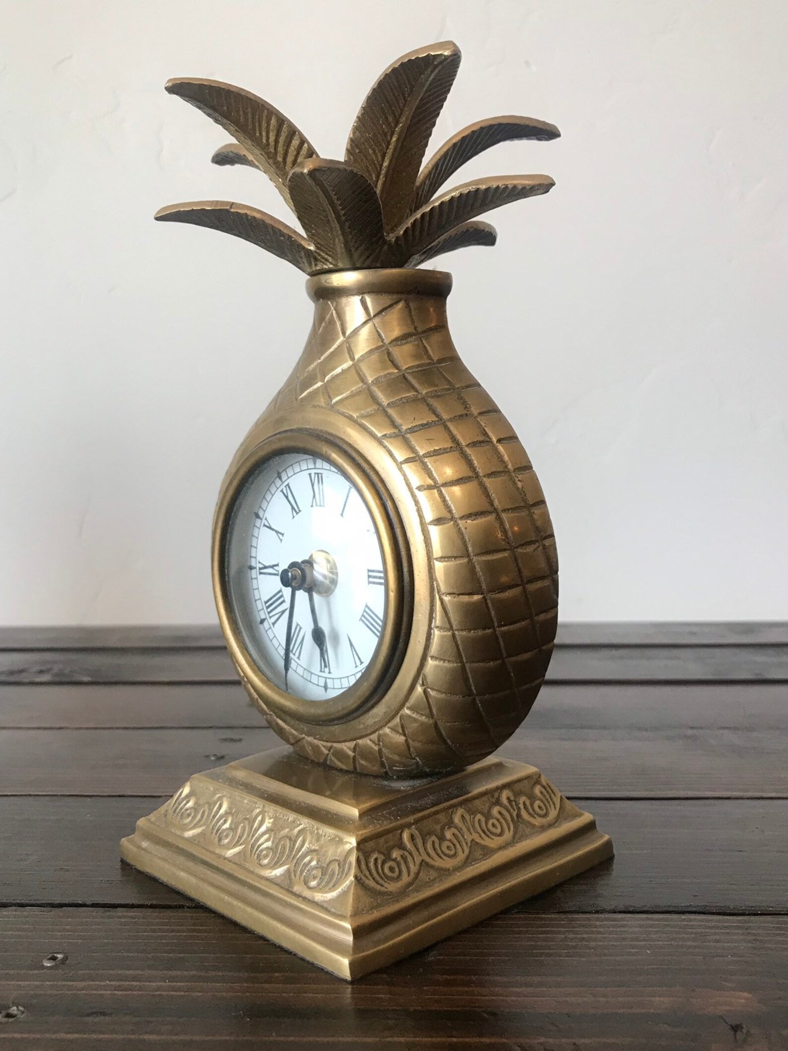 Hollywood Regency Brass Pineapple Clock Vintage Brass - Etsy