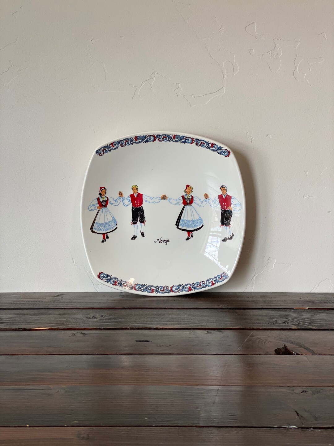 Figgjo Design Plate, Mid Century Figgjo Flint Hardanger Dancers 9.5 ...