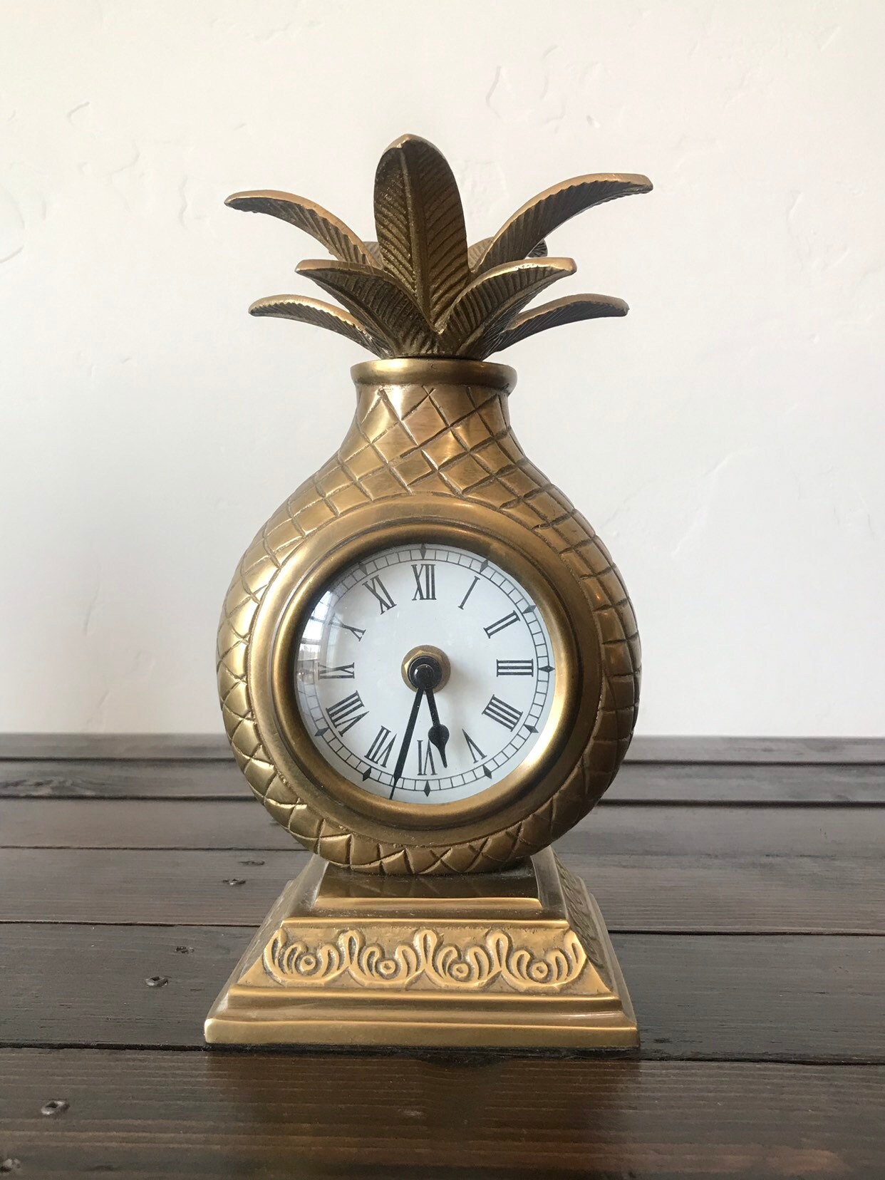 Hollywood Regency Brass Pineapple Clock Vintage Brass - Etsy