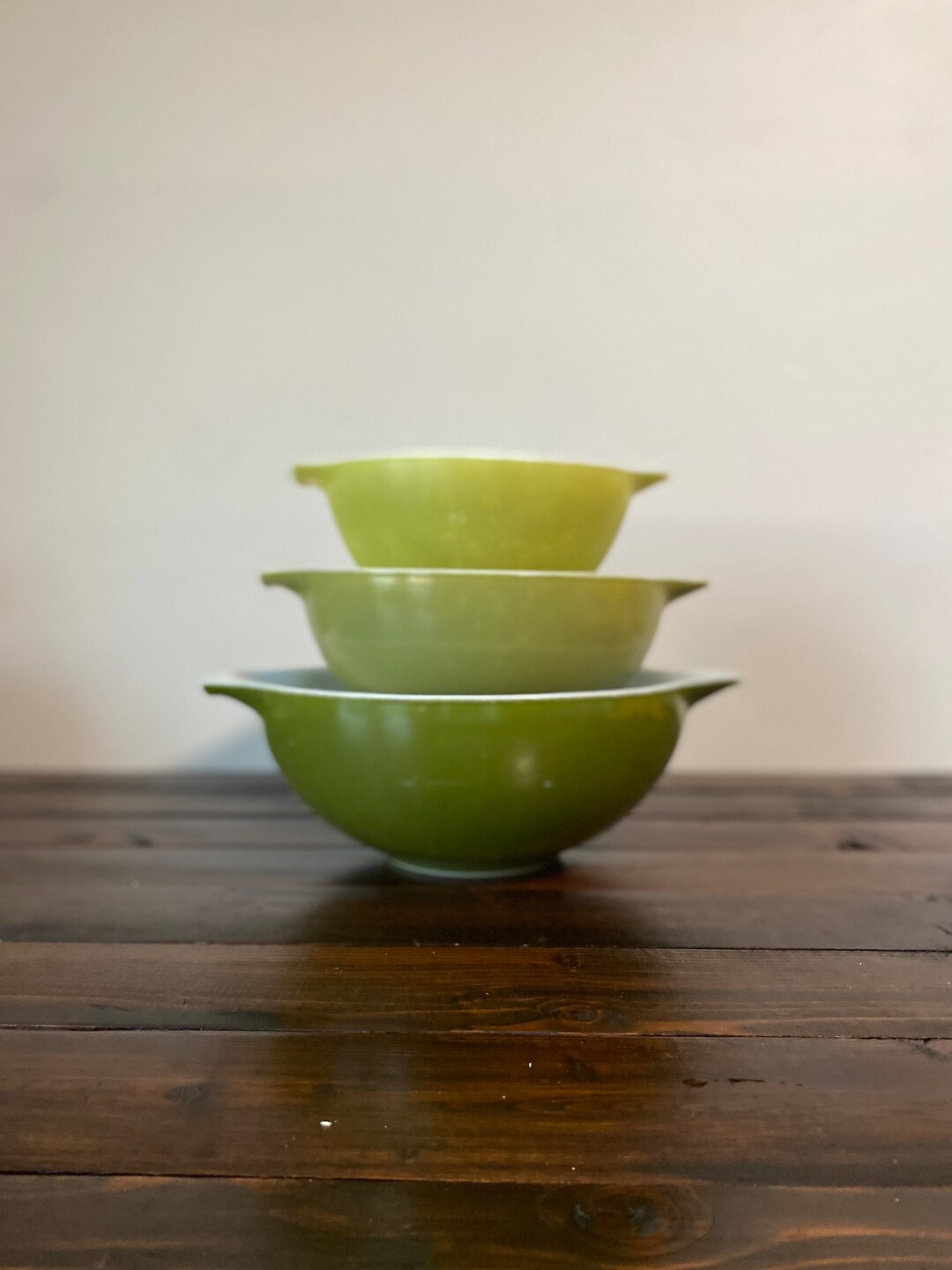 Vintage Pyrex Verde Cinderella Mixing Bowl Set: 1960s Ombre Green - Etsy