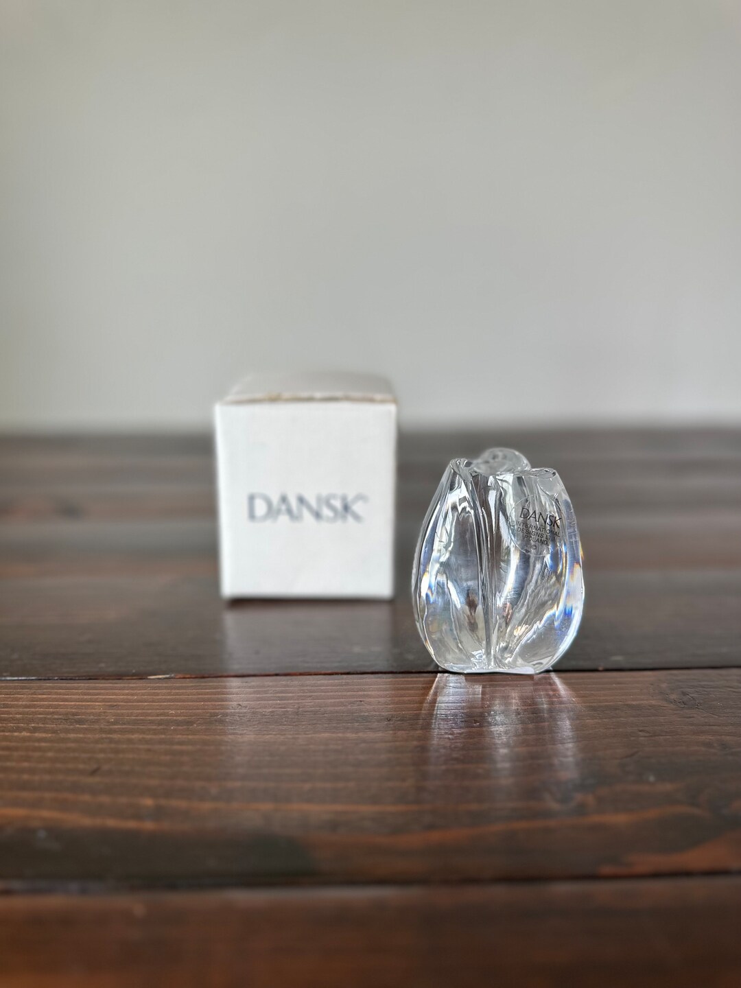 Vintage Dansk Glass Rosebud Paperweight in Original Box - Etsy
