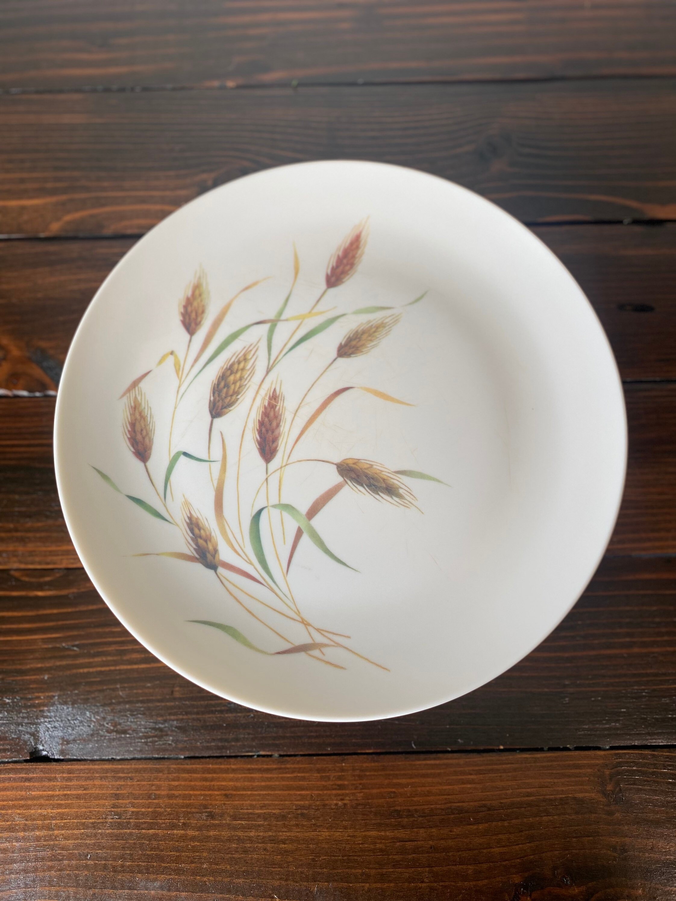 Mid Century Boontonware Wheat Dinner Plates Modern Vintage | Etsy