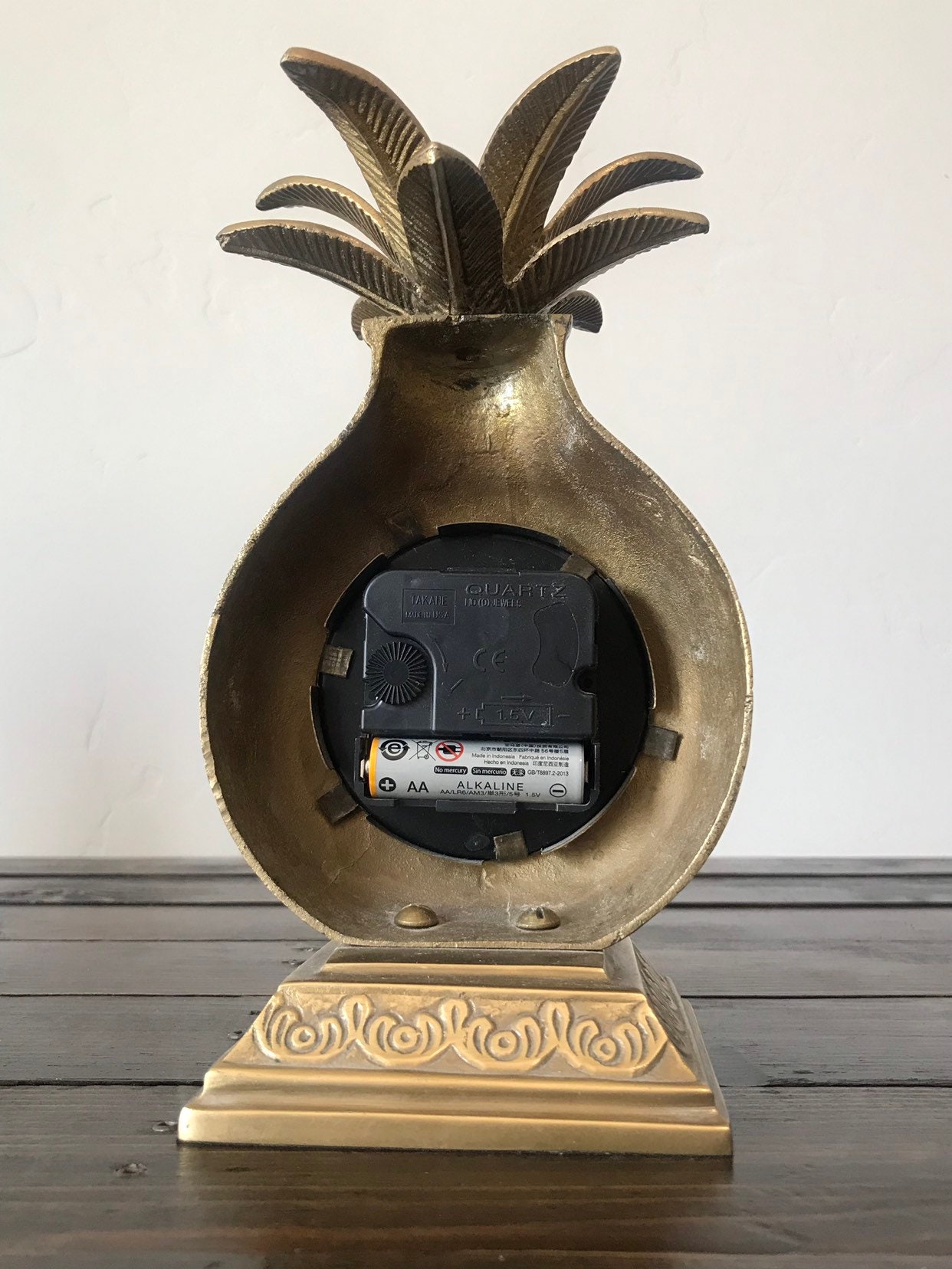 Hollywood Regency Brass Pineapple Clock Vintage Brass - Etsy