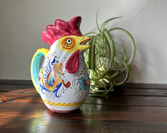 Discontinued Rooster Pitcher by Williams Sonoma, Deruta Style Hand ...