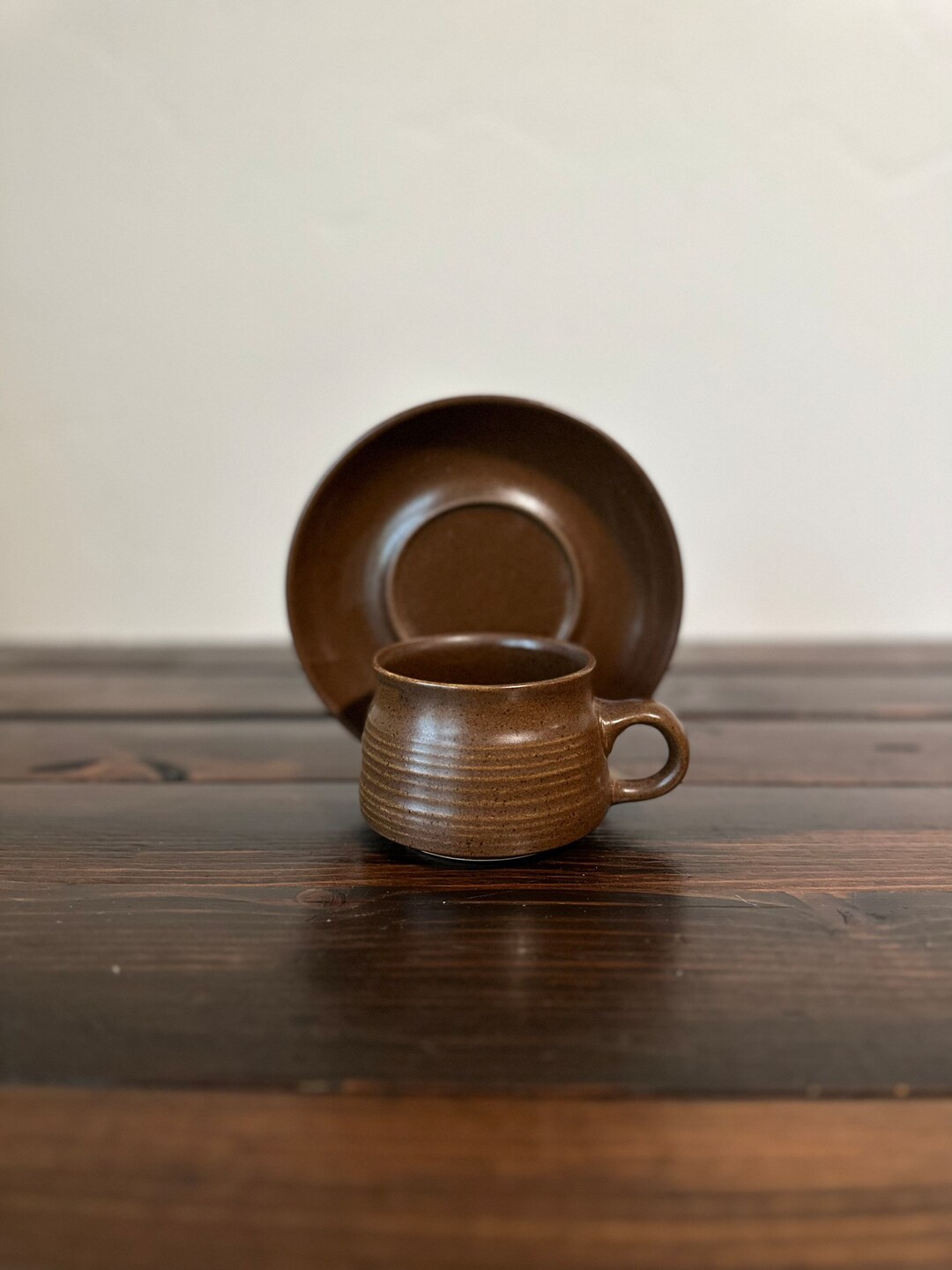 Vintage Denby Langley Mayflower Cup and Saucer: Rustic Brown Stoneware - Etsy