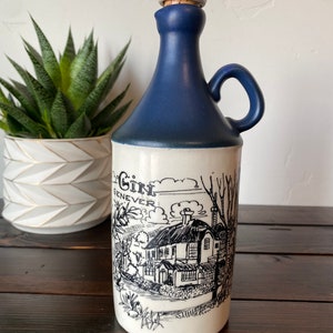 Vintage Gin Genever Bottle, Vintage Gin Bottle, Vintage Ceramic Gin ...