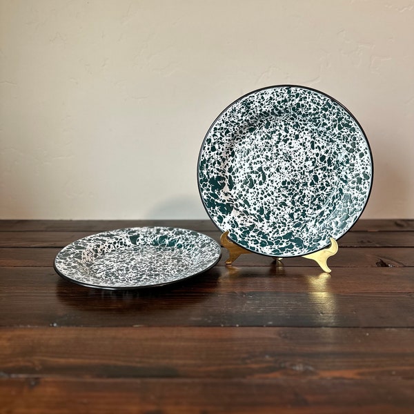 Vintage Enamel Dinner Plates - Etsy