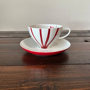 Discontinued Mikasa Pure Red Cup and Saucer, Mikasa Pure Red Porcelain ...