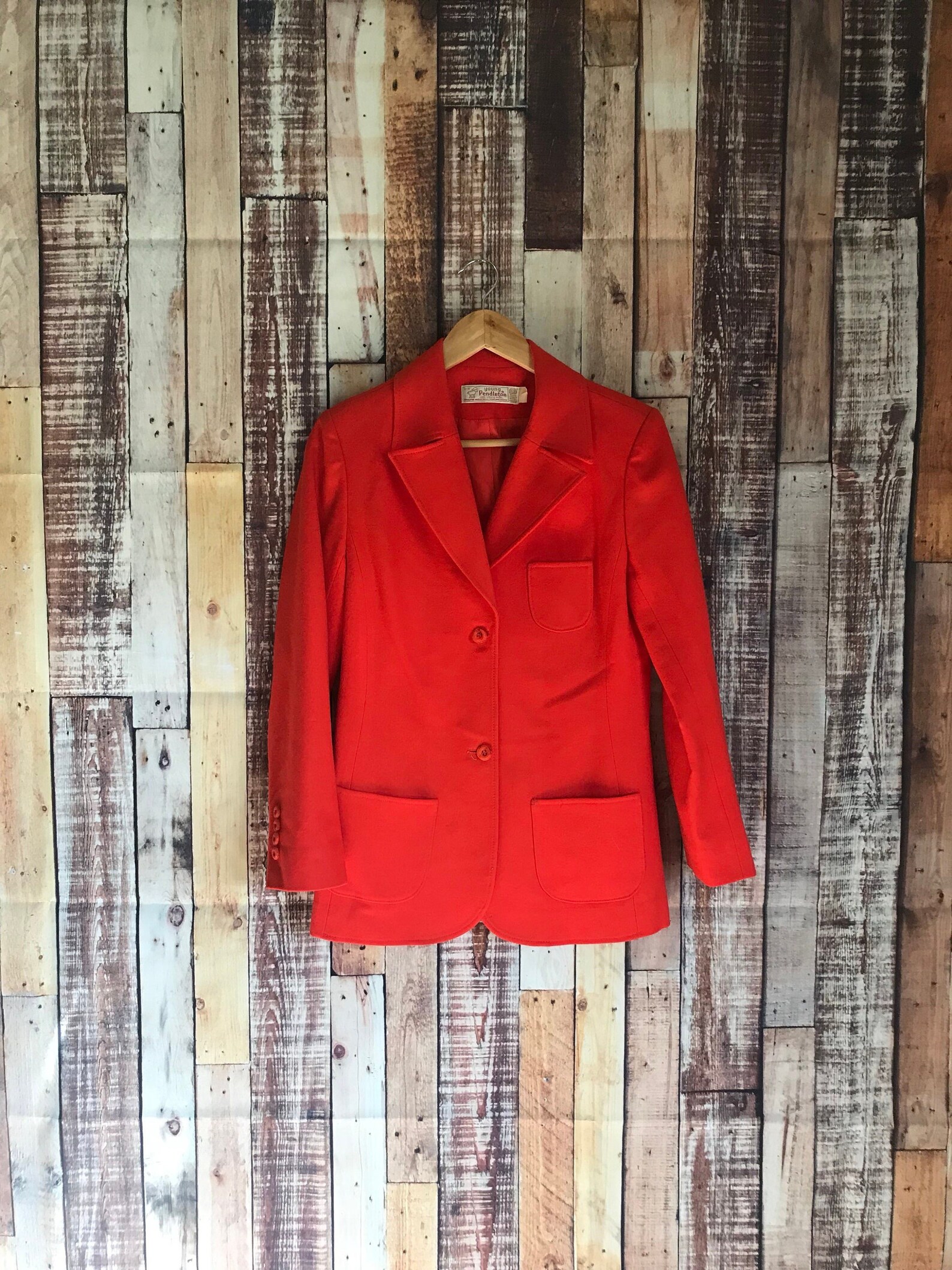 Vintage Young Pendleton Blazer Vintage Tangerine Young - Etsy
