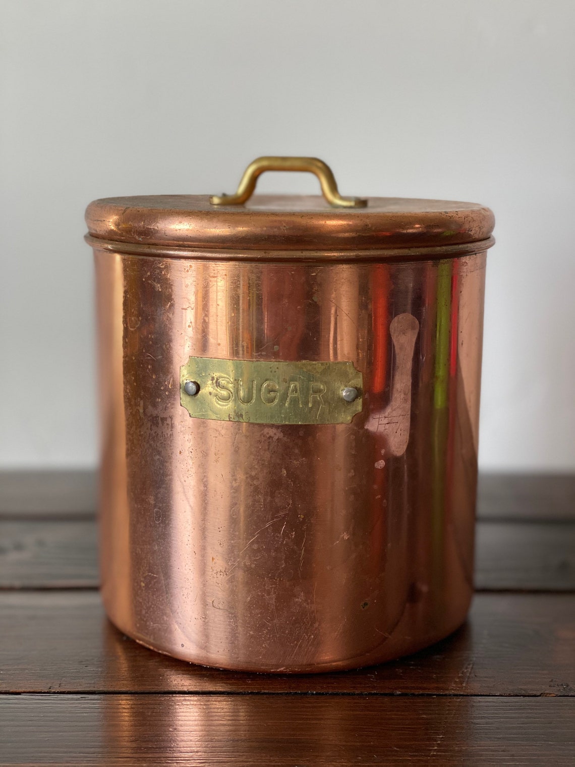Vintage Copper Sugar Canister Rustic Copper Kitchen Canister | Etsy