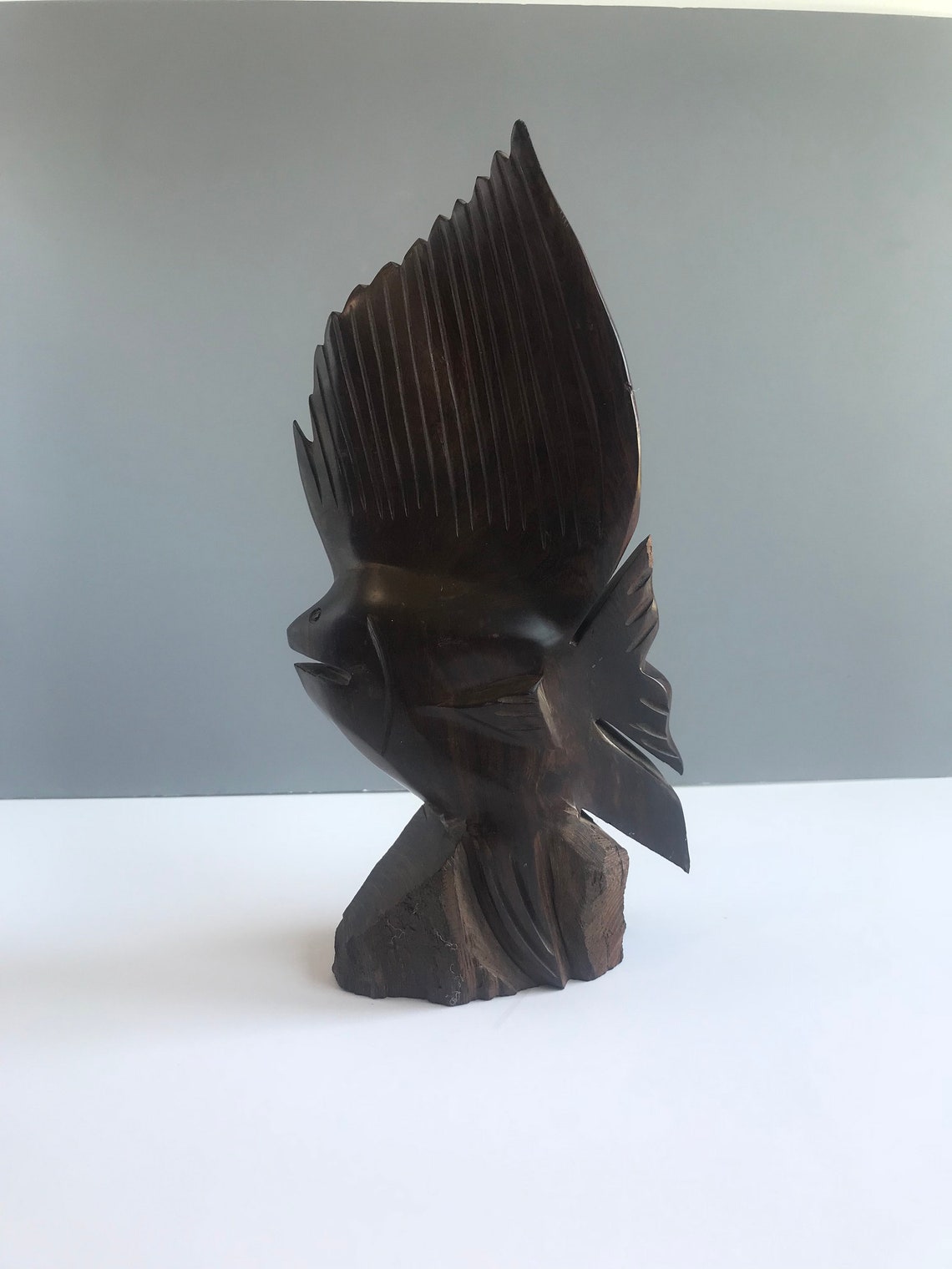 Vintage Large Ironwood Angelfish Vintage Carved Wood Fish | Etsy