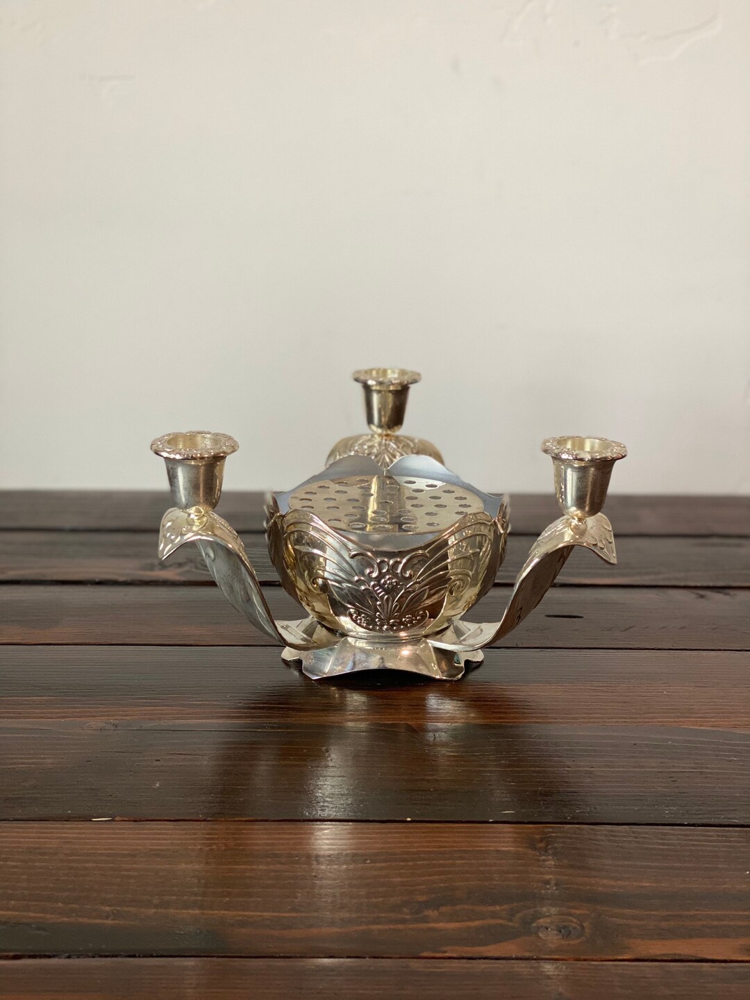 Vintage Godinger Silver Centerpiece Candle Holder, Vintage Silver ...