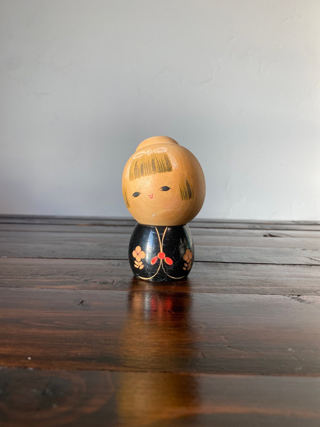 Vintage Japanese Wooden Kokeshi Doll - Etsy