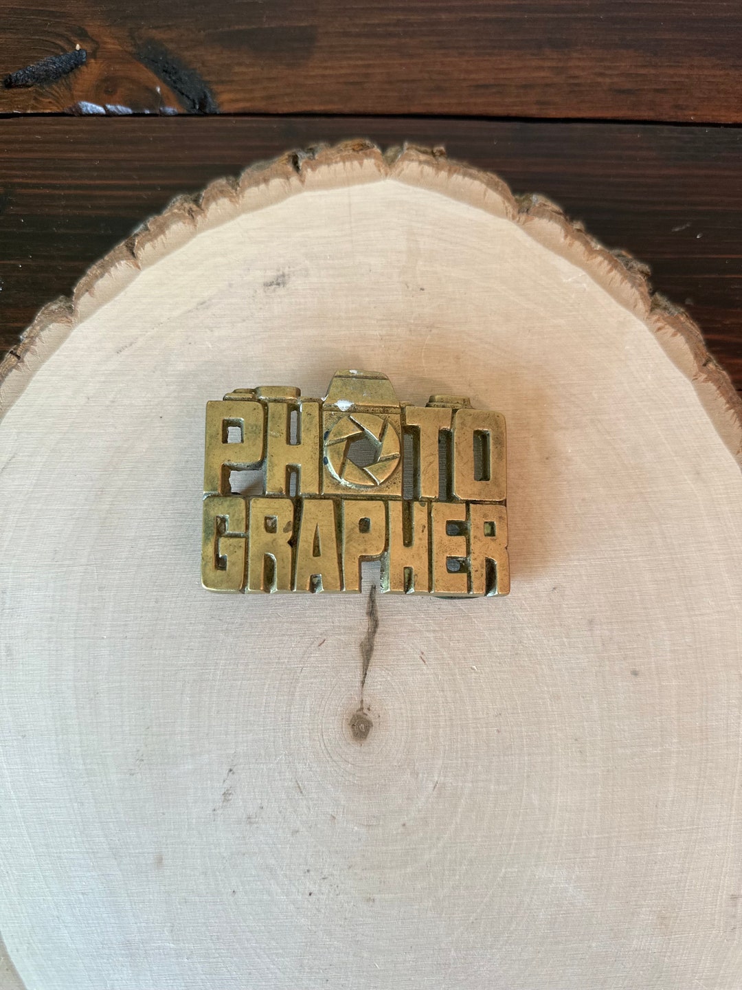 Vintage Brass Photographer Belt Buckle, 1981 Baron Buckle Solid Brass ...