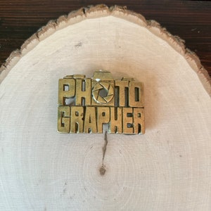 Vintage Brass Photographer Belt Buckle, 1981 Baron Buckle Solid Brass ...