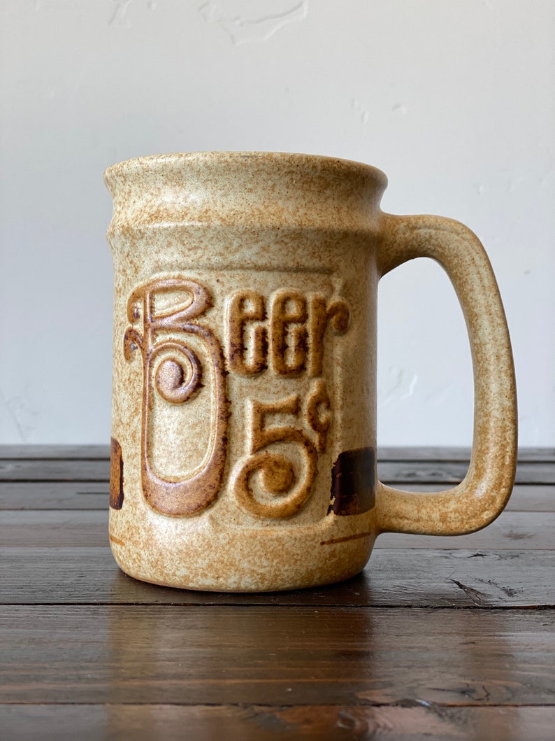 Vintage Pottery Craft USA Beer 5 Cents Mug Vintage Pottery - Etsy