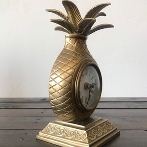 Hollywood Regency Brass Pineapple Clock Vintage Brass - Etsy