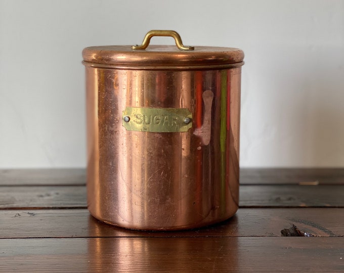 Vintage Copper Sugar Canister Rustic Copper Kitchen Canister - Etsy