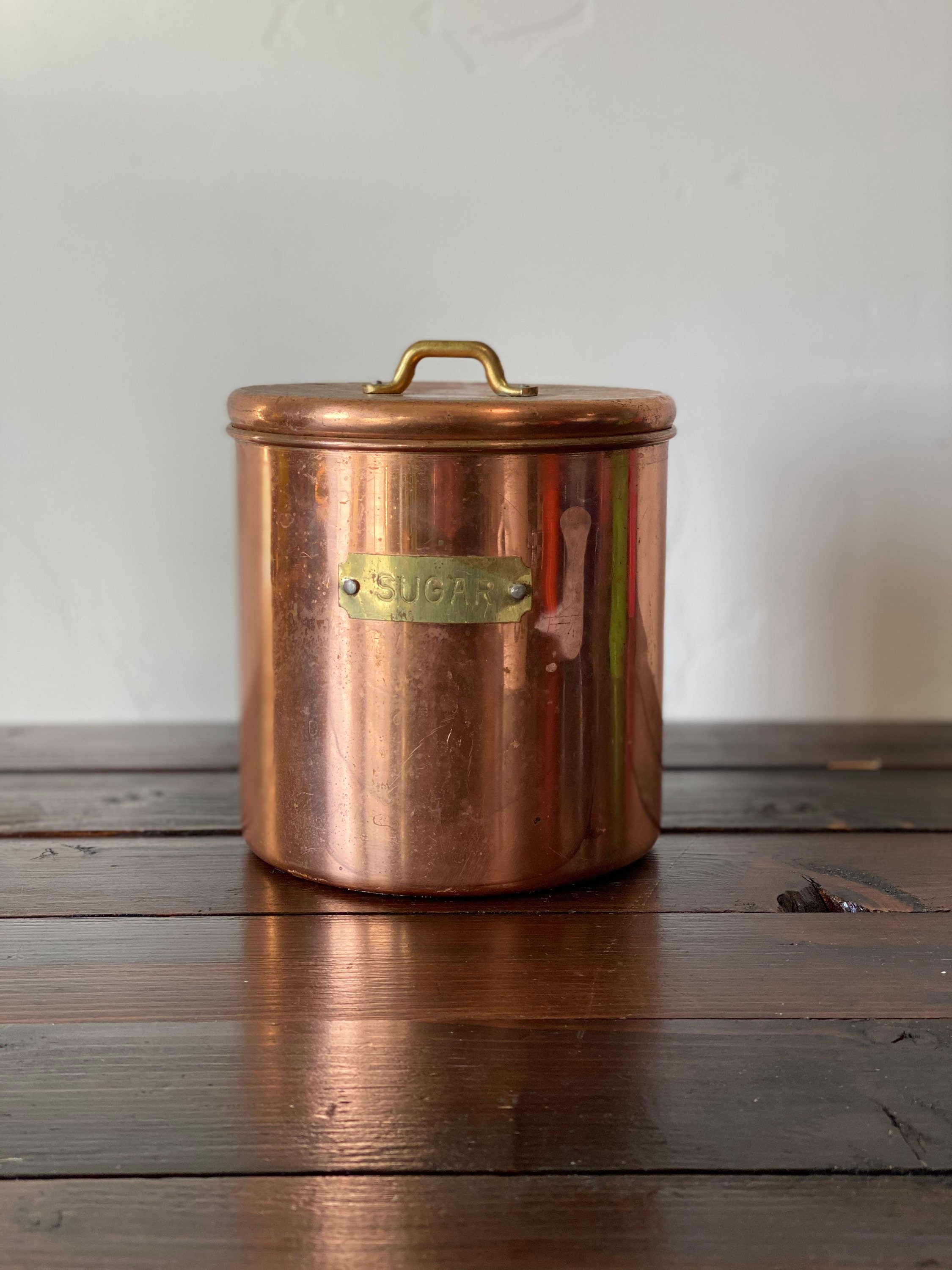Vintage Copper Sugar Canister Rustic Copper Kitchen Canister | Etsy