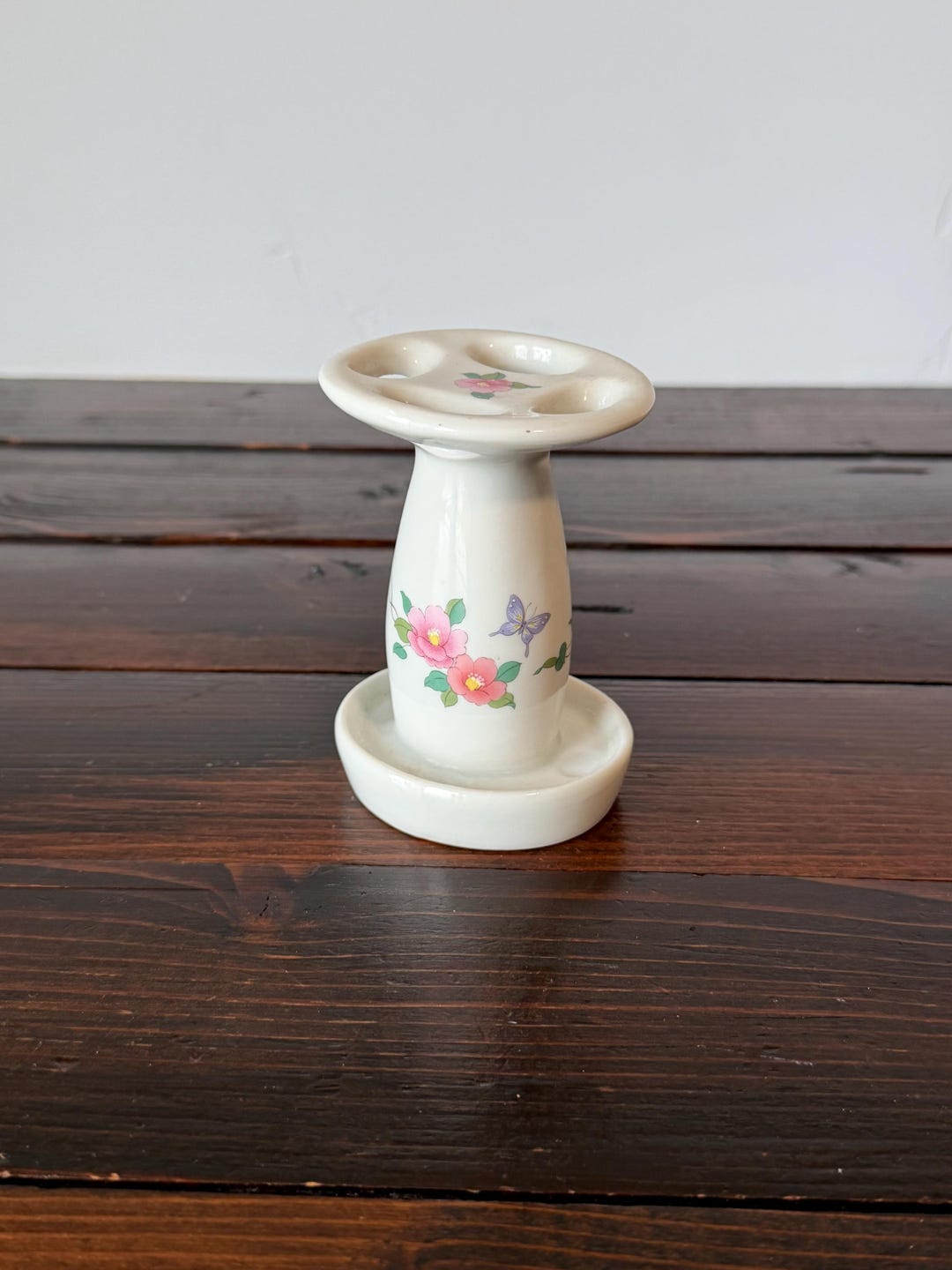 Vintage Takahashi San Francisco Camille Toothbrush Holder | Pink Floral ...