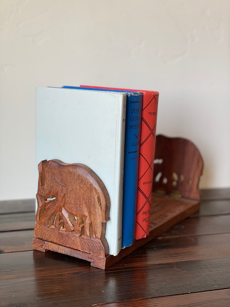 Vintage Carved Wooden Book Holder Expandable Wooden Book - Etsy