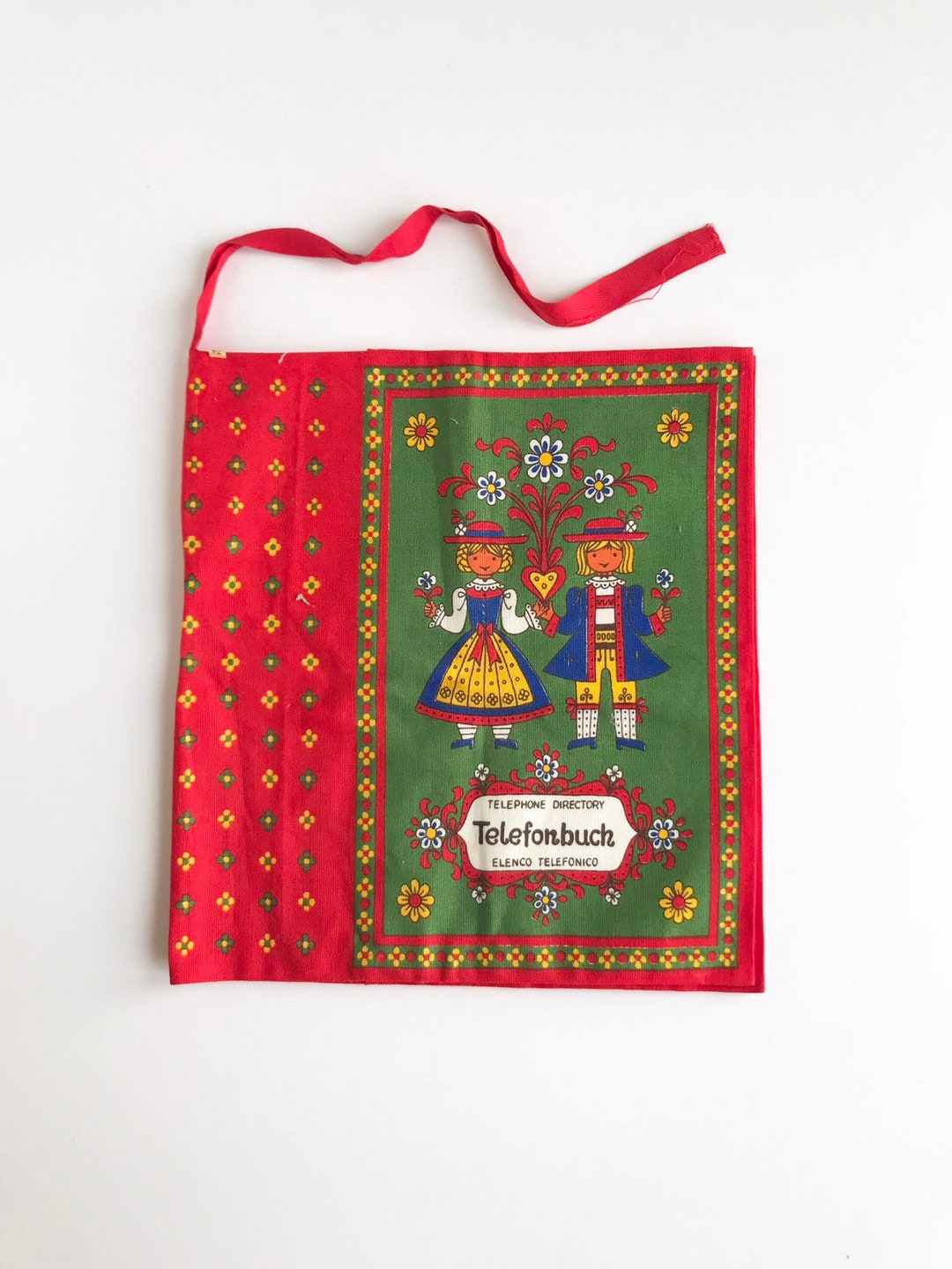 Vintage Swedish Linen Telephone Book Cover: Scandinavian Folk Art - Etsy