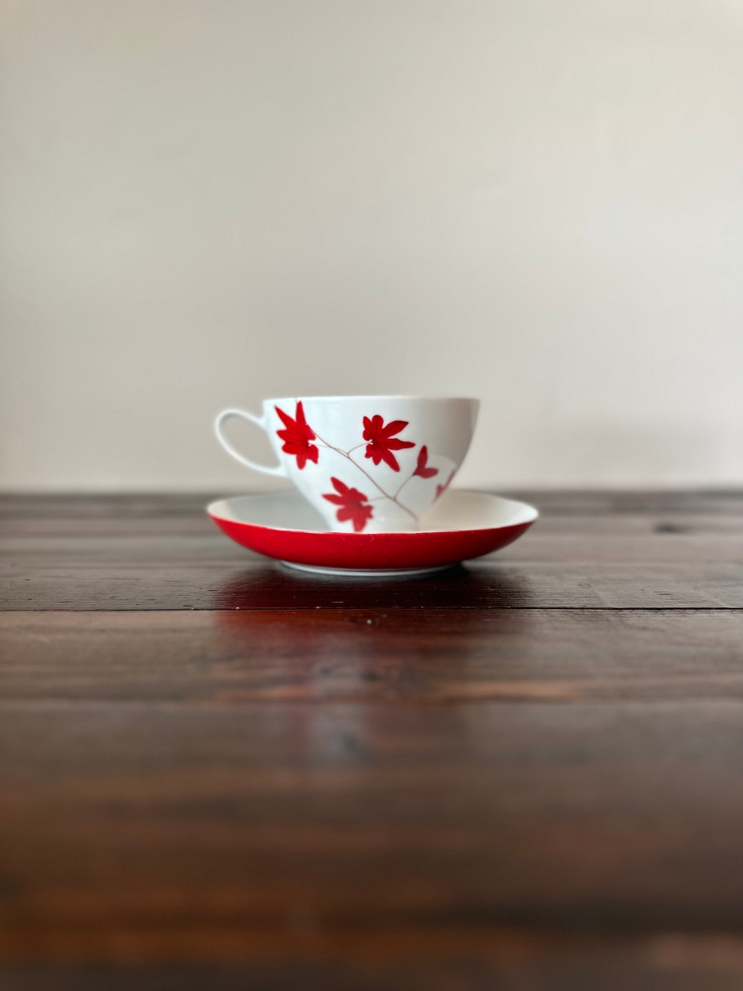 Discontinued Mikasa Pure Red Cup and Saucer, Mikasa Pure Red Porcelain ...