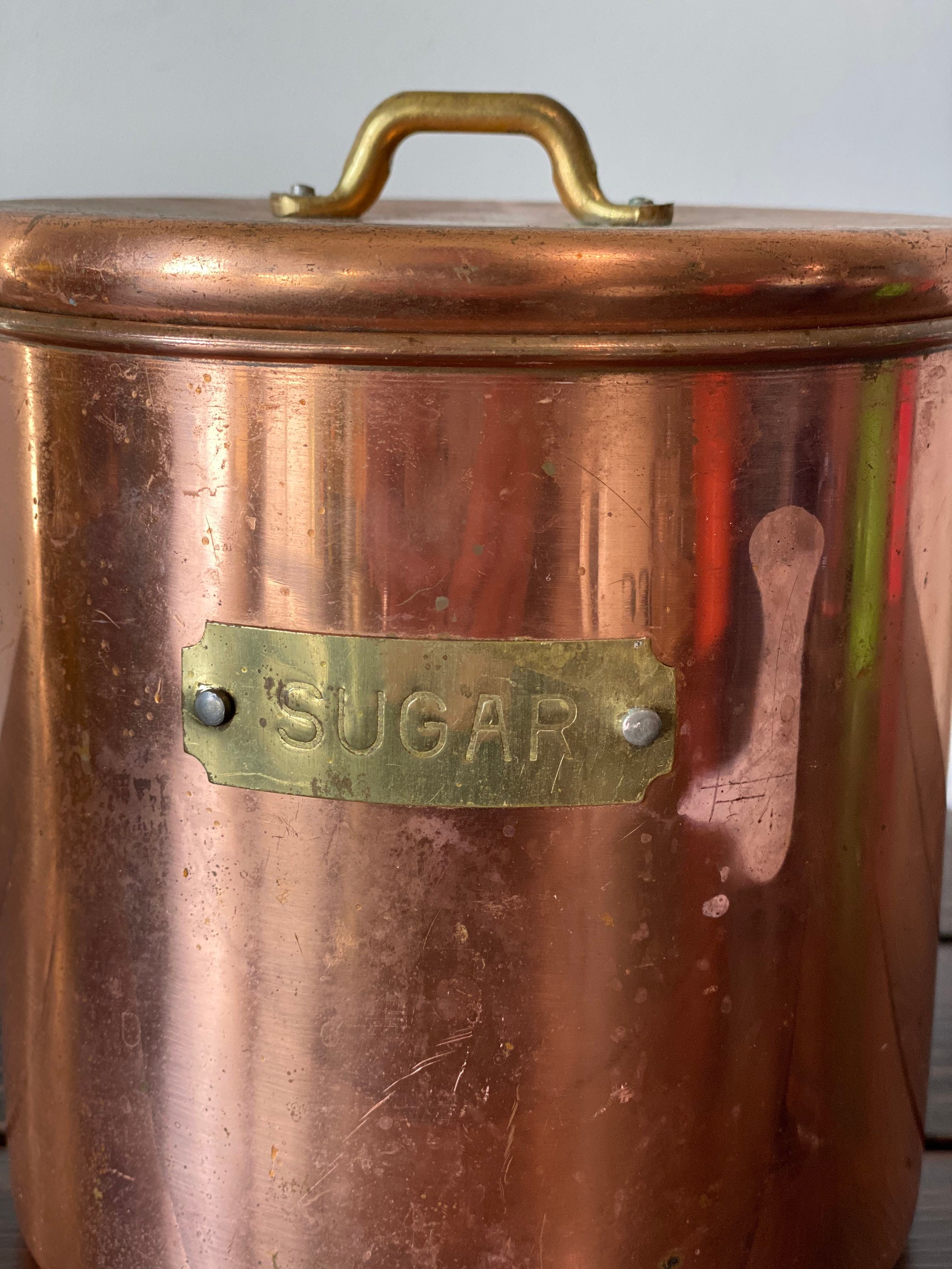 Vintage Copper Sugar Canister Rustic Copper Kitchen Canister | Etsy