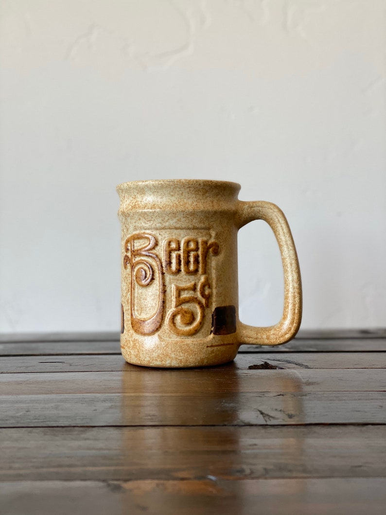 Vintage Pottery Craft USA Beer 5 Cents Mug Vintage Pottery - Etsy