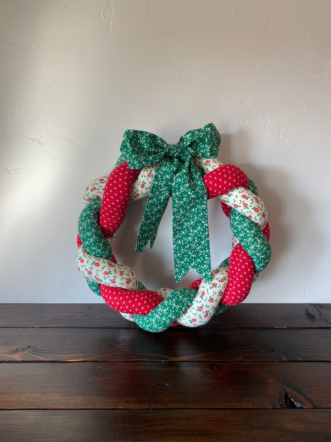 Vintage Fabric Christmas Wreath, Vintage Woven Fabric Christmas Wreath ...