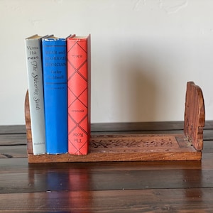 Vintage Carved Wooden Book Holder Expandable Wooden Book - Etsy