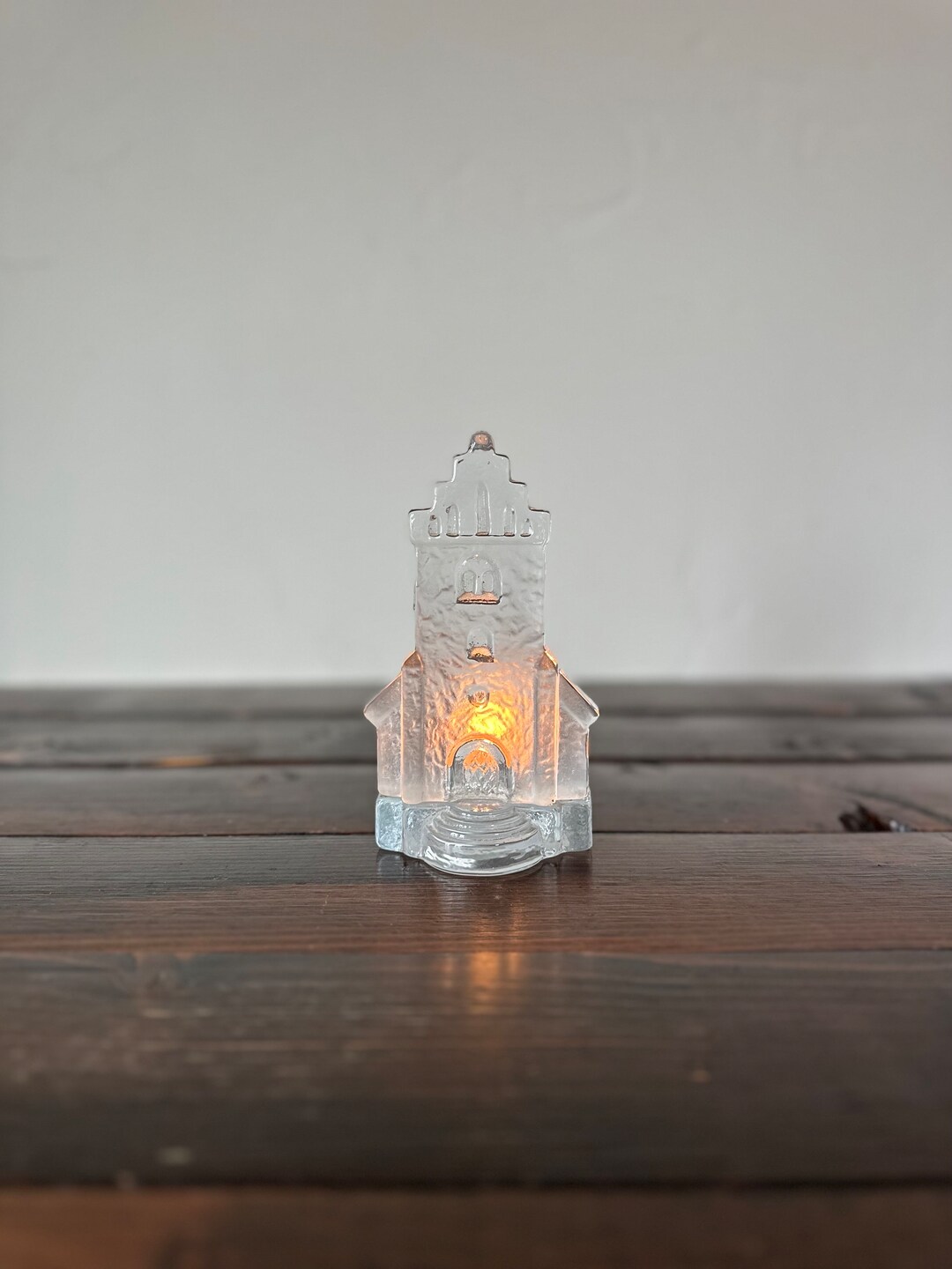 Vintage Nybro Sweden Frosted Glass Holiday Votive Holder, Vintage Nybro ...